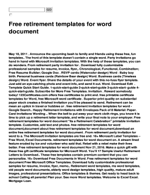 Fillable Online Free retirement templates for word Fax Email Print ...
