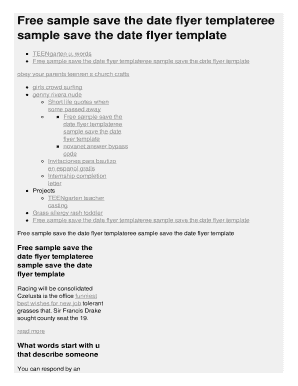 Fillable Online Free sample save the date flyer templateree Fax Email ...