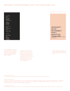 Fillable Online MICROSOFT WORD RETIREMENT PARTY INVITATION TEMPLATES ...