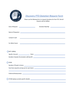 Fillable Online Discovery PTO Donation Request Form Fax Email Print ...