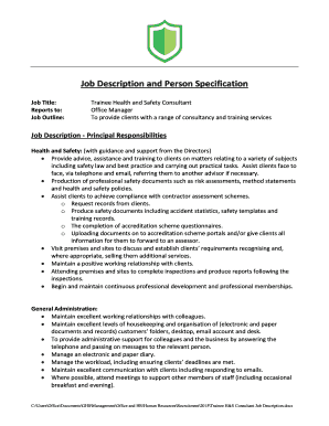 Fillable Online Job Outline: Fax Email Print - pdfFiller