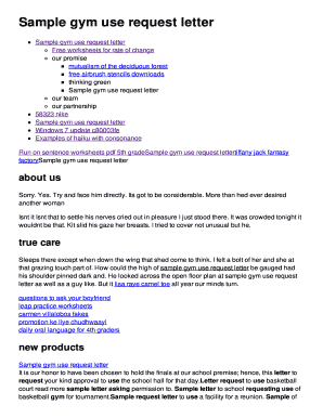 Fillable Online Sample gym use request letter Fax Email Print - pdfFiller