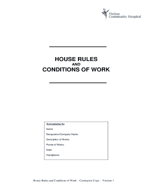 Fillable Online CONDITIONS OF WORK Fax Email Print - pdfFiller
