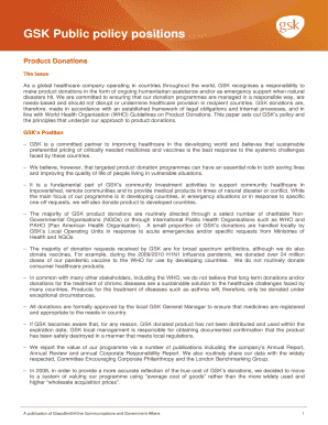 Fillable Online GSK Public policy positions Fax Email Print - pdfFiller