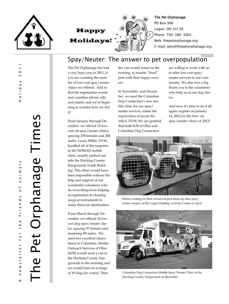 Fillable Online The Pet Orphanage Fax Email Print - pdfFiller