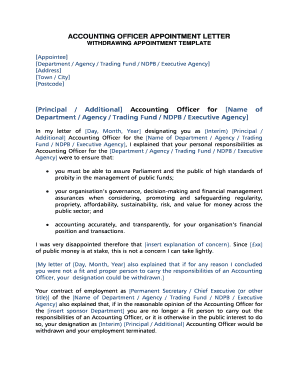 Fillable Online ACCOUNTING OFFICER APPOINTMENT LETTER Fax Email Print ...