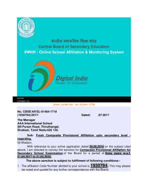 Fillable Online - Online School Affiliation & Monitoring System Fax ...