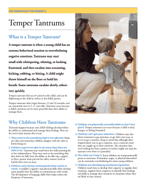 Fillable Online Temper Tantrums Fax Email Print - pdfFiller