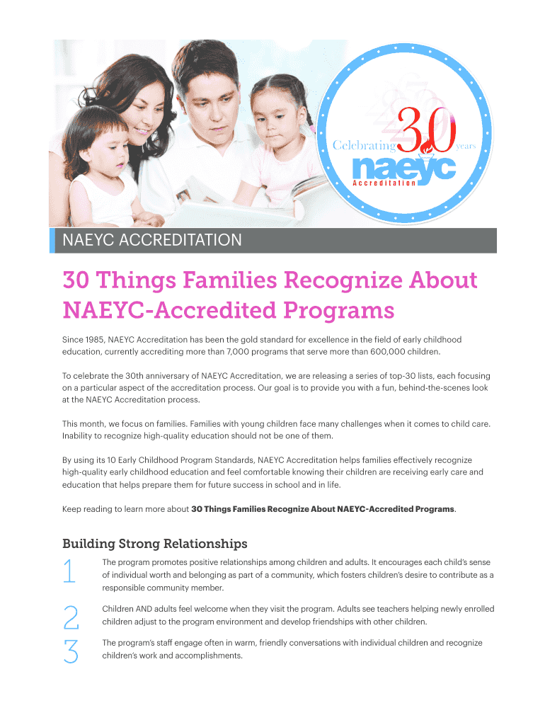 Fillable Online NAEYC ACCREDITATION Fax Email Print - pdfFiller