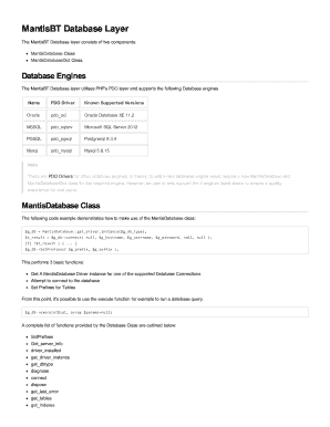 Fillable Online MantisBT Database Layer Fax Email Print - pdfFiller