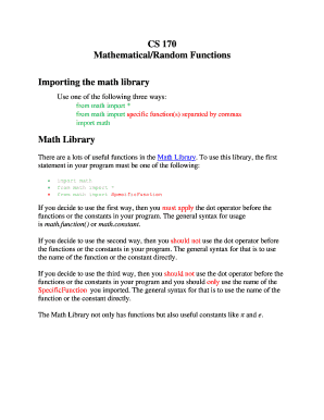 Fillable Online Mathematical/Random Functions Fax Email Print - pdfFiller