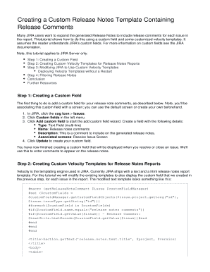 Fillable Online Creating a Custom Release Notes Template Containing Fax ...