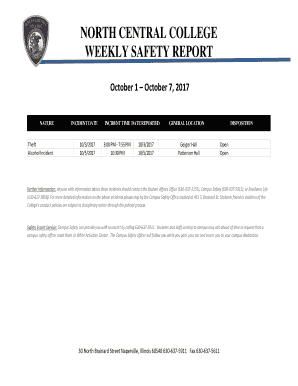 Fillable Online WEEKLY SAFETY REPORT Fax Email Print - pdfFiller