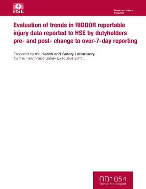 Fillable Online Evaluation of trends in RIDDOR reportable Fax Email ...