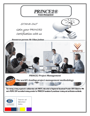 Fillable Online Gain your PRINCE2 Fax Email Print - pdfFiller
