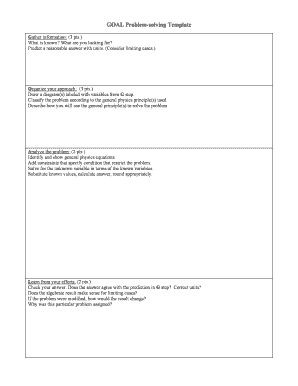 Fillable Online GOAL Problem-solving Template Fax Email Print - pdfFiller