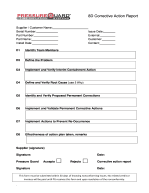 Fillable Online 8D Corrective Action Report Fax Email Print - pdfFiller