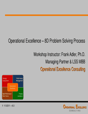 Fillable Online Operational Excellence 8D Problem Solving Process Fax ...