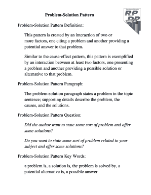 Fillable Online Problem-Solution Pattern Fax Email Print - pdfFiller