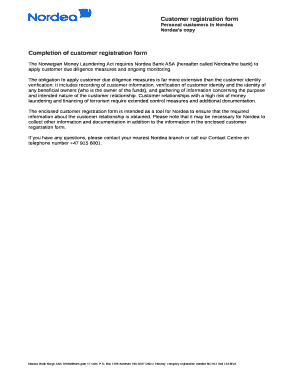 Completion of customer registration Doc Template | pdfFiller