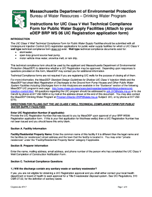 Fillable Online Instructions for UIC Class V Well Technical Compliance ...