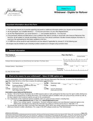 Fillable Online Includes: Withdrawal Eligible for Rollover Form Fax ...