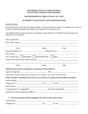 Fillable Online 2018 PROFESSIONAL SERVICES ON-CALL LIST Fax Email Print ...