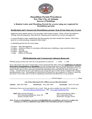 Fillable Online Demolition Permit Procedures Fax Email Print - pdfFiller