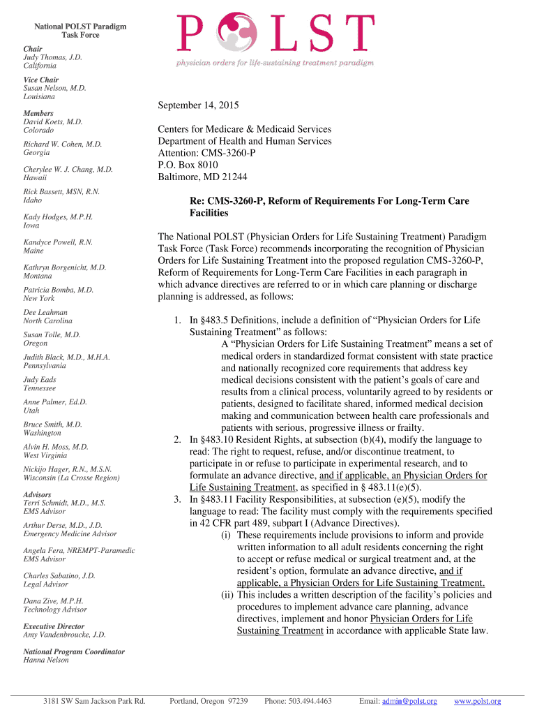 Fillable Online National POLST Paradigm Fax Email Print - pdfFiller
