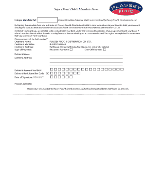 Fillable Online Sepa Direct Debit Mandate Form Fax Email Print - pdfFiller