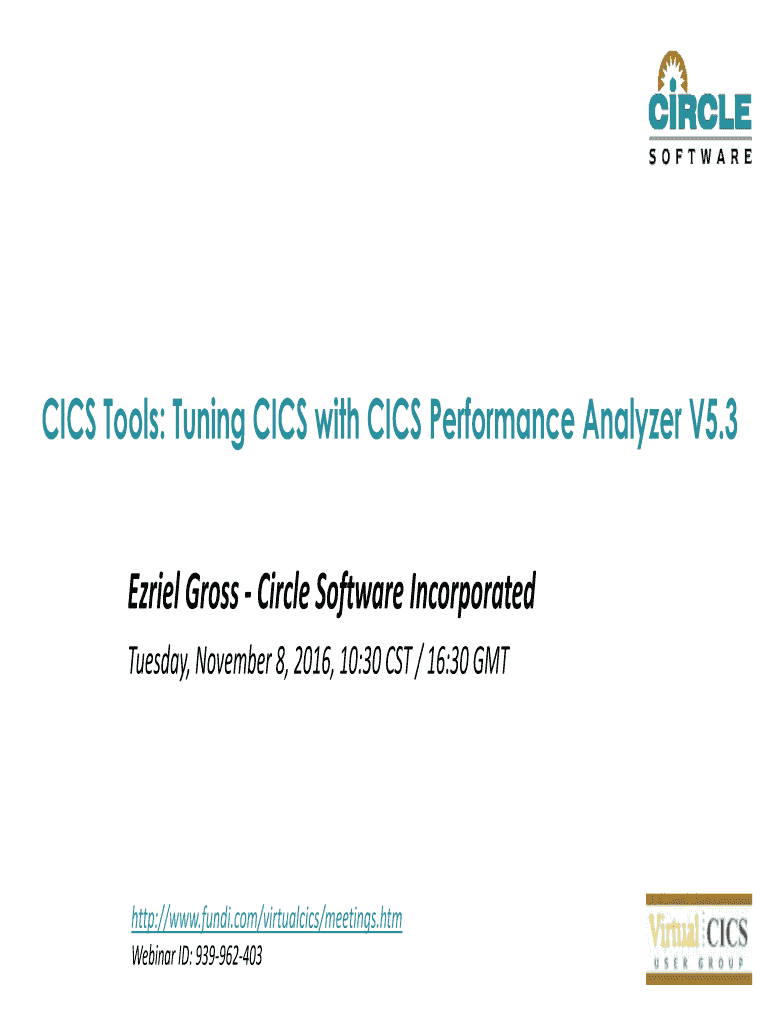 Fillable Online CICS Tools: Tuning CICS with CICS Performance Analyzer V5 Fax Email Print ...