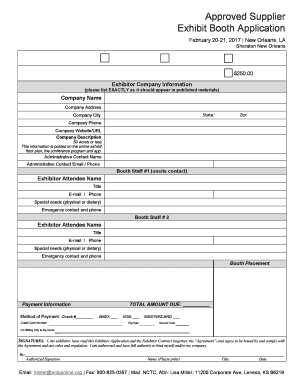 Fillable Online 8x10 Booth $2,700 Fax Email Print - pdfFiller