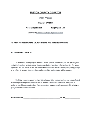 Fillable Online FULTON COUNTY DISPATCH Fax Email Print - pdfFiller