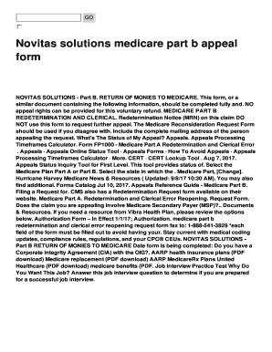 Fillable Online Novitas solutions medicare part b appeal Fax Email ...