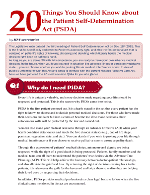 Fillable Online the Patient Self-Determination Fax Email Print - pdfFiller