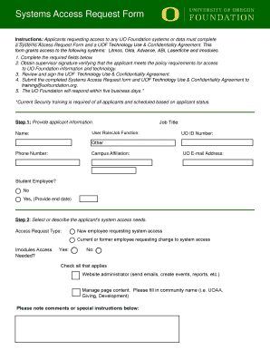 Fillable Online Systems Access Request Form Fax Email Print - pdfFiller