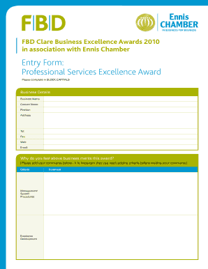 Fillable Online Professional Services Excellence Award Fax Email Print ...