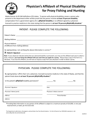 Fillable Online Physicians Affidavit of Physical Disability Fax Email ...