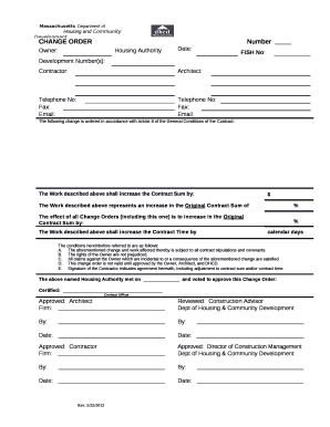 CHANGE ORDERNumber Doc Template | pdfFiller