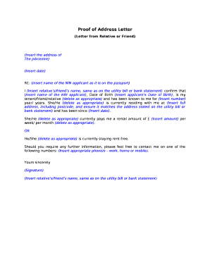 template letter for proof of address for business Doc Template | pdfFiller
