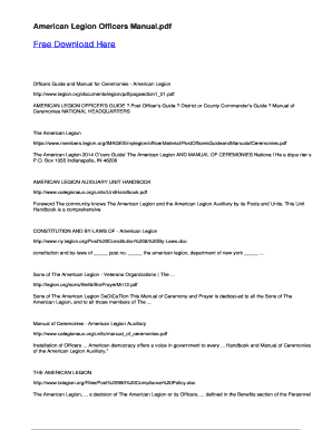 Fillable Online American Legion Officers Manual Fax Email Print - pdfFiller