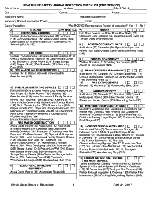 HEALTH/LIFE SAFETY ANNUAL INSPECTION CHECKLIST (FIRE SERVICE) - Fill ...