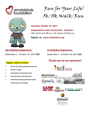 Fillable Online 5k/10k Walk/Run Fax Email Print - pdfFiller
