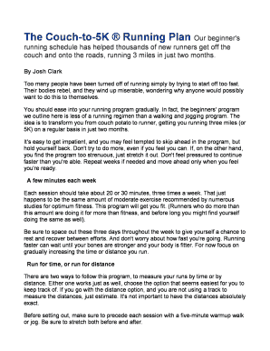 Fillable Online The Couch-to-5K Running Plan Our beginner 's Fax Email ...