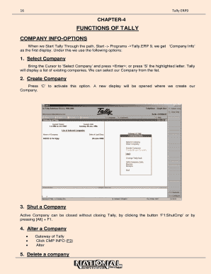 Fillable Online FUNCTIONS OF TALLY Fax Email Print - pdfFiller