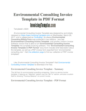 Fillable Online Environmental Consulting Invoice Fax Email Print ...
