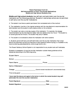 Fillable Online Self-Administration of Over-The-Counter Medications Fax ...