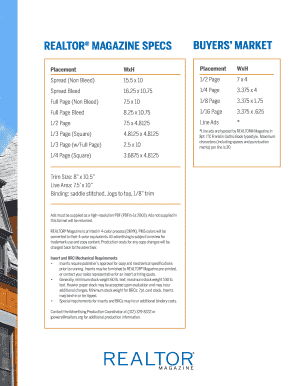 Fillable Online REALTOR MAGAZINE SPECS Fax Email Print - pdfFiller