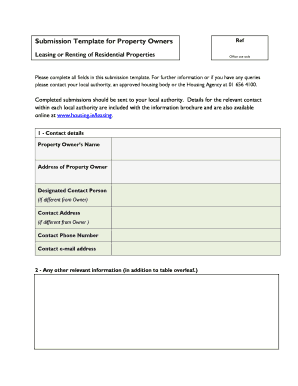 Fillable Online Submission Template for Property Owners Fax Email Print ...