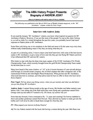 Fillable Online Biography of ANDREW JESKY Fax Email Print - pdfFiller